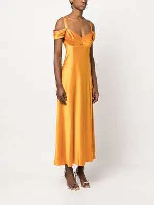 Alberta Ferretti Draped Silk Dress