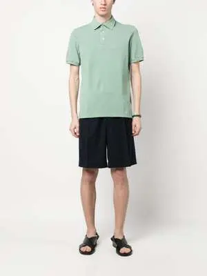 Fedeli Jersey Short-sleeved Polo Top - Green
