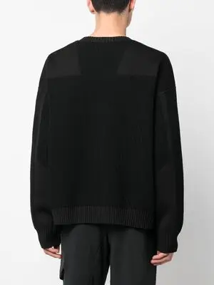 Y3 Ribbed-knit Panelled Jumper