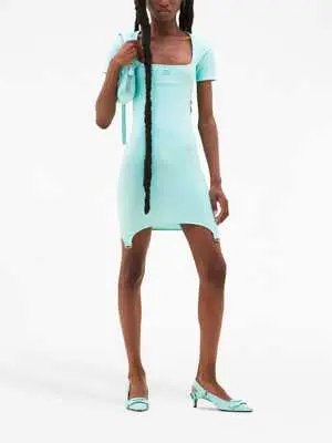 COURREGES Square-neck Mini Dress - Blue