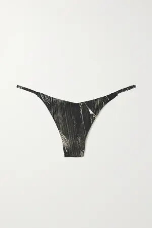 LOUISA BALLOU Printed Bikini Briefs - Black