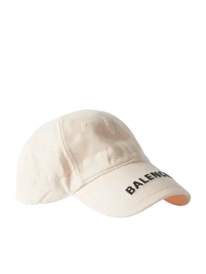 Balenciaga Embroidered Cotton-twill Baseball Cap - White