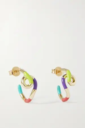 Bea Bongiasca Multi Frequency 9-karat Gold And Enamel Earrings