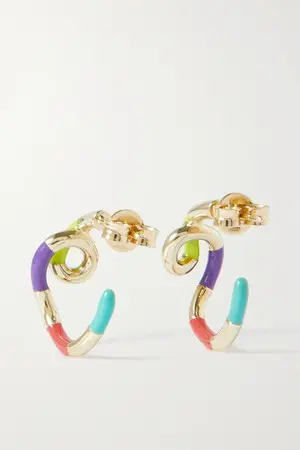 Bea Bongiasca Multi Frequency 9-karat Gold And Enamel Earrings