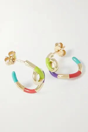 Bea Bongiasca Multi Frequency 9-karat Gold And Enamel Earrings