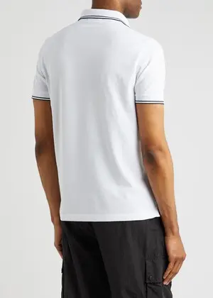 Stone Island Piqué Cotton Polo Shirt - White