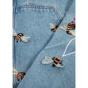 Off-White Bees Embroidered Straight-leg Jeans