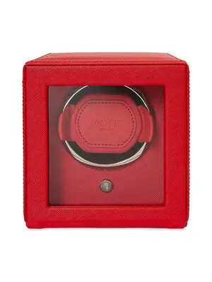 Wolf Cub Single Watch Winder With Cover - Pink - Red