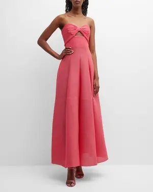 strapless empire waist cutout maxi dress Romany Cut-Out Waist Maxi Dress Black main image 0