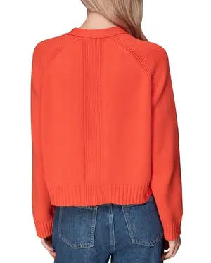 Whistles Karine Ribbed Cardigan - Red