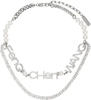 FENG CHEN WANG Feng Chen Wang Silver Pearl Diamond Necklace - Silver