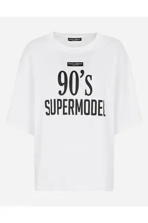 Dolce & Gabbana Jersey T-Shirt With 90 Supermodel Print