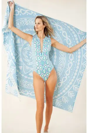 Hale Bob Omaria Jacquard Towel - Blue
