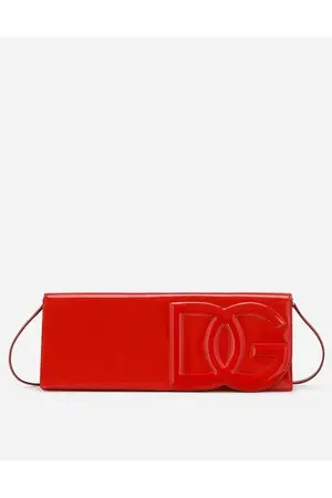 Dolce & Gabbana Patent Leather Dg Logo Baguette Bag - Red