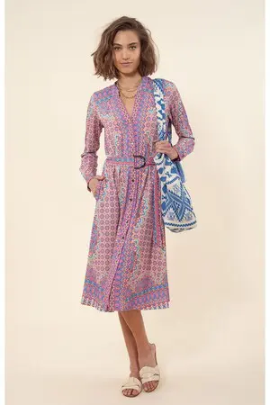 Hale Bob Emory Belted Jersey Midi Dress