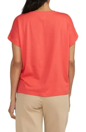 Jag Drapey Cuff Cotton & Modal T-shirt - Salsa