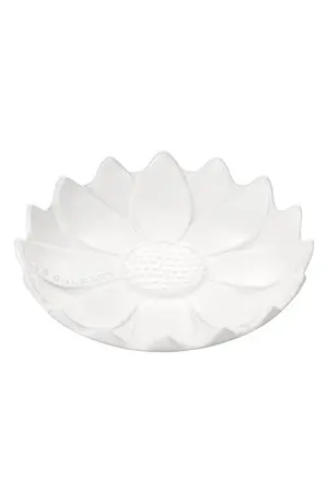 LE CREUSET Figural Flower Stoneware Spoon Rest White