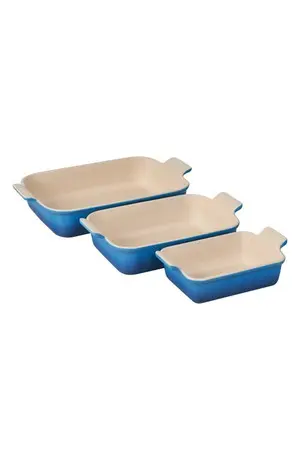 LE CREUSET The Heritage Set Of 3 Rectangular Baking Dishes - Marseille