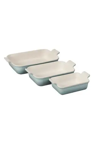 LE CREUSET The Heritage Set Of 3 Rectangular Baking Dishes Sea Salt