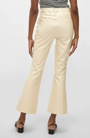 Veronica Beard Carson High Waist Flare Ankle Jeans - Ecru