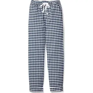 PETITE PLUME Gingham Twill Pajama Pants - Navy