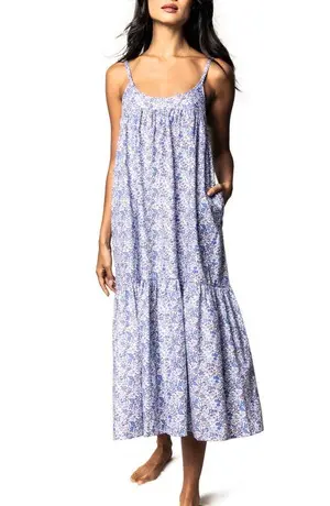 PETITE PLUME Fleur Dazur Chloe Floral Nightgown - Blue