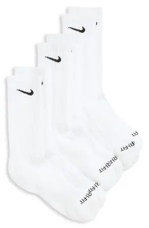 Nike 3-pack Everyday Plus Cushion Crew Socks - White/ Black