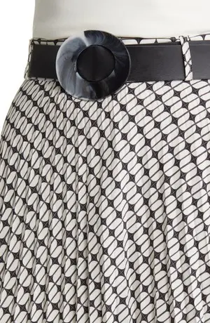 NIKKI LUND Brit Printed Pleated Maxi Skirt