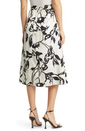 NIKKI LUND Ryan Floral Midi Skirt - White