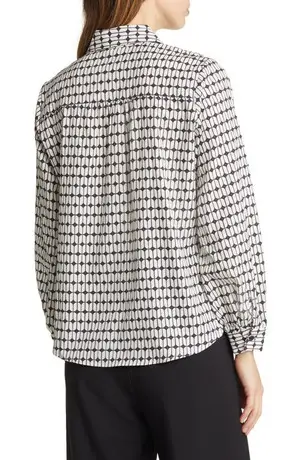 NIKKI LUND Leross Geo Print Button-up Shirt