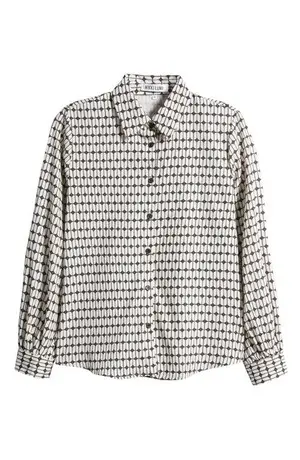 NIKKI LUND Leross Geo Print Button-up Shirt