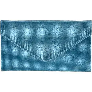 Nina Crystal Envelope Clutch - Cielo