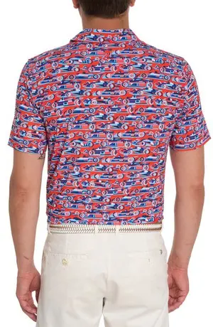 Robert Graham Auto Expo Short Sleeve Performance Golf Polo - Orange