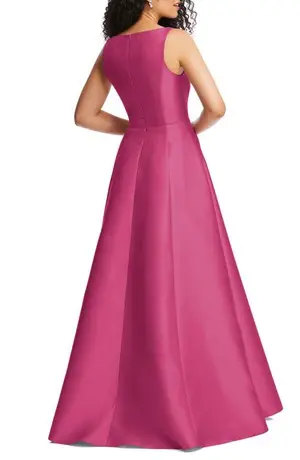 Alfred Sung Corset Satin Gown - Tea Rose