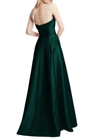 Alfred Sung Strapless Satin Gown