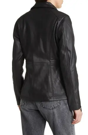 SCHOTT Long Leather Moto Jacket