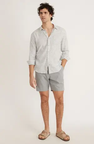 Marine Layer Stripe Stretch Cotton Button-up Shirt