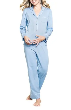 PETITE PLUME Luxe Pima Cotton Pajamas - Blue