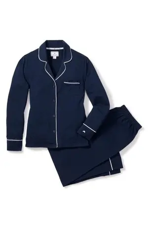 PETITE PLUME Luxe Pima Cotton Pajamas Navy