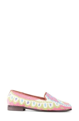 BYPAIGE Needlepoint Paisley Loafer - Pink