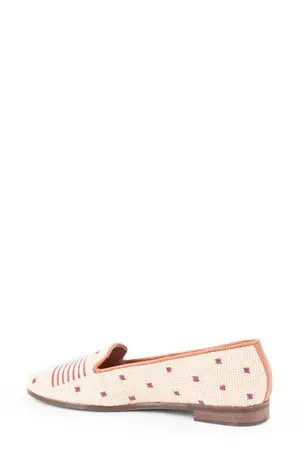 BYPAIGE Needlepoint American Flag Loafer - Tan