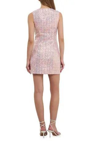 Endless Rose Sequin Tweed Mini Sheath Dress