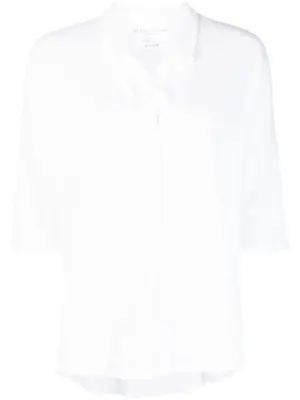 Majestic Filatures Half-length Linen Shirt - White