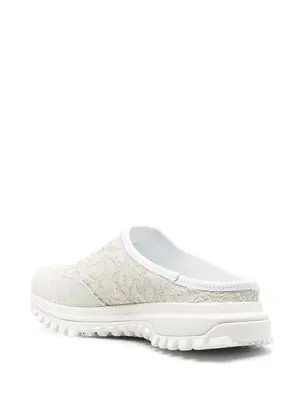 Diemme Maggiore Crackled Leather Slides - Neutrals