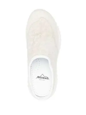 Diemme Maggiore Crackled Leather Slides - Neutrals