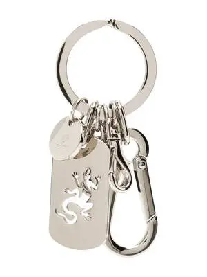 AGNÈS B. Cut-out Logo Detail Keychain - Silver