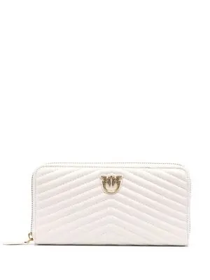 Pinko Logo-plaque Long Quilted Wallet - White