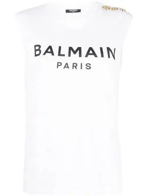 Balmain Logo-print Tank Top - White