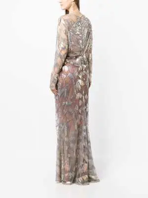 Talbot Runhof V-neck Floor-length Gown