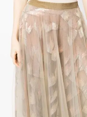 Talbot Runhof Tulle-overlay Midi Skirt